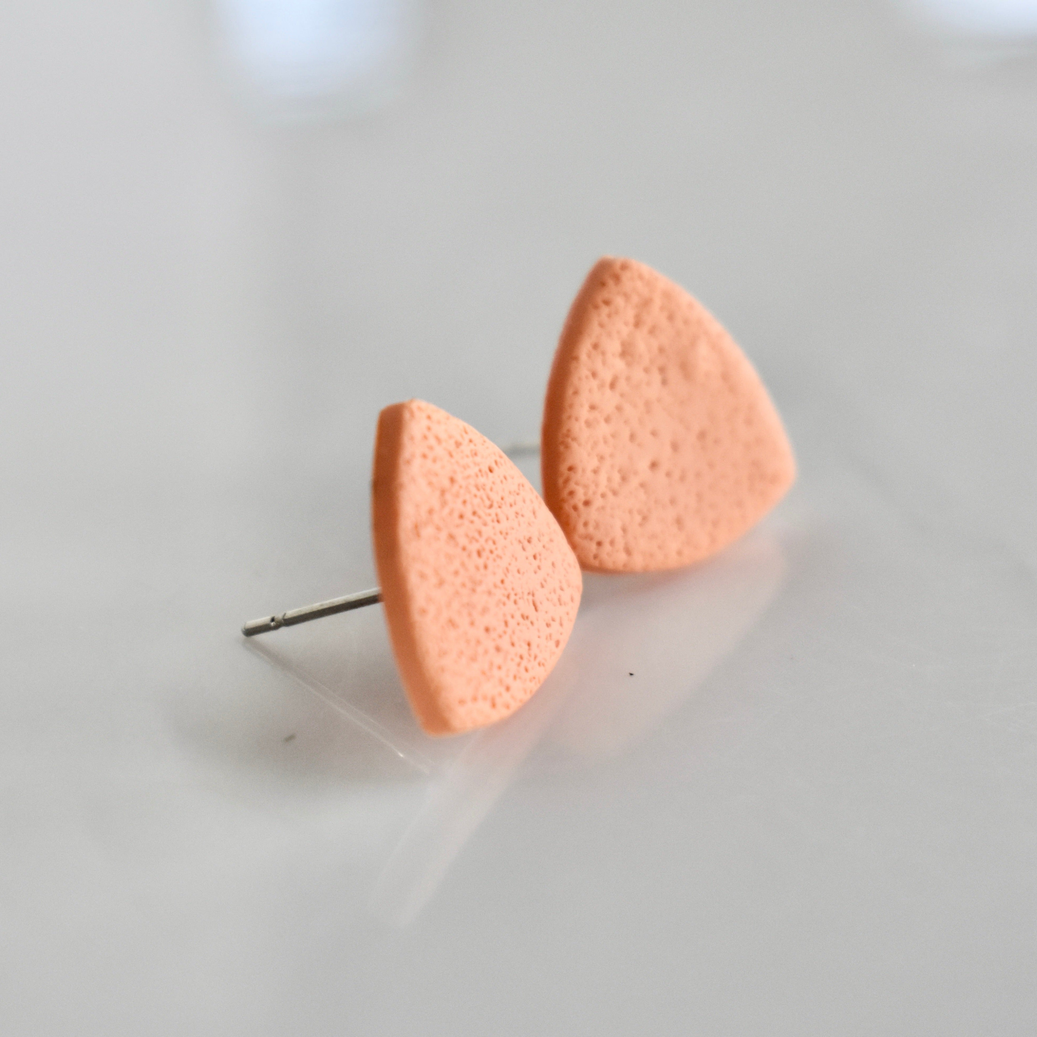 KATRINA CLAY STUDS ROUND TRIANGLE – Katrina Designs